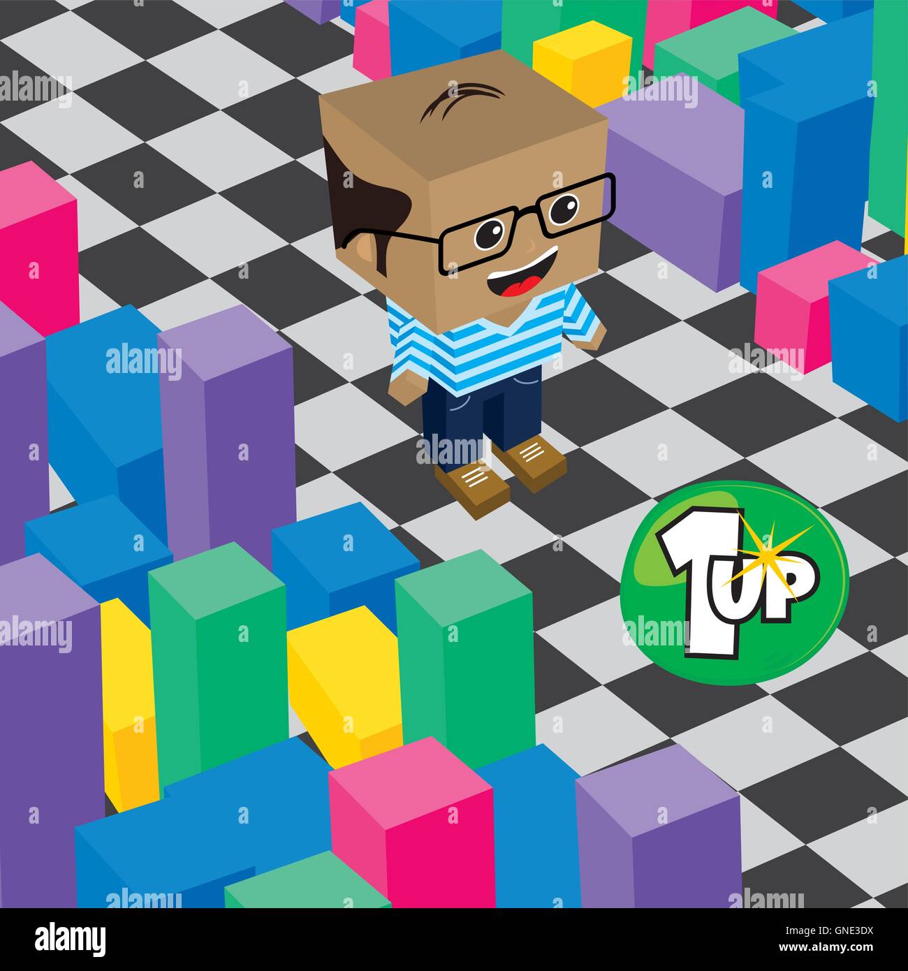 geek boy invasion video game asset isometric Stock Vector Image & Art ...