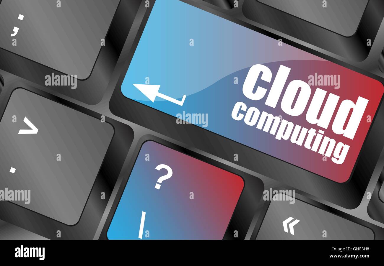 computer keyboard for cloud computing, business concept vector ...