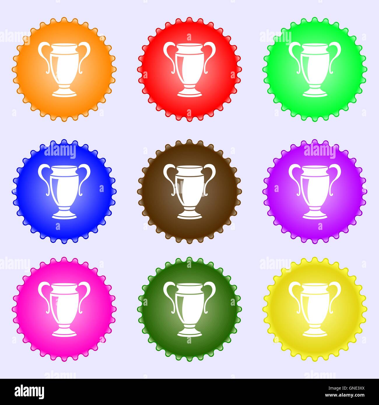 Trophy icon sign. Big set of colorful, diverse, high-quality buttons ...