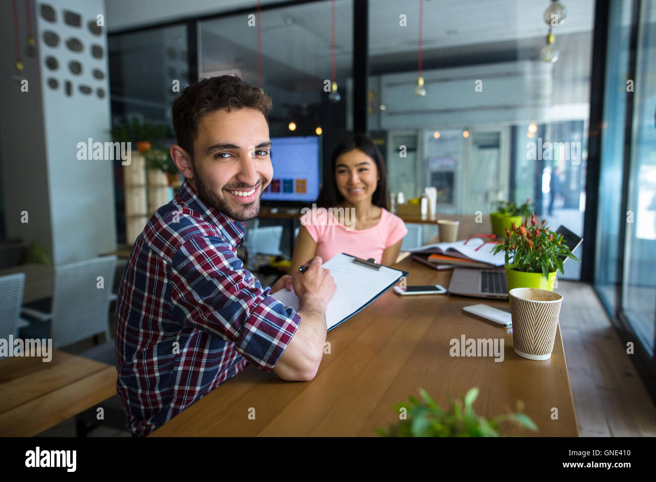 Man having work interview sitting hi-res stock photography and images ...