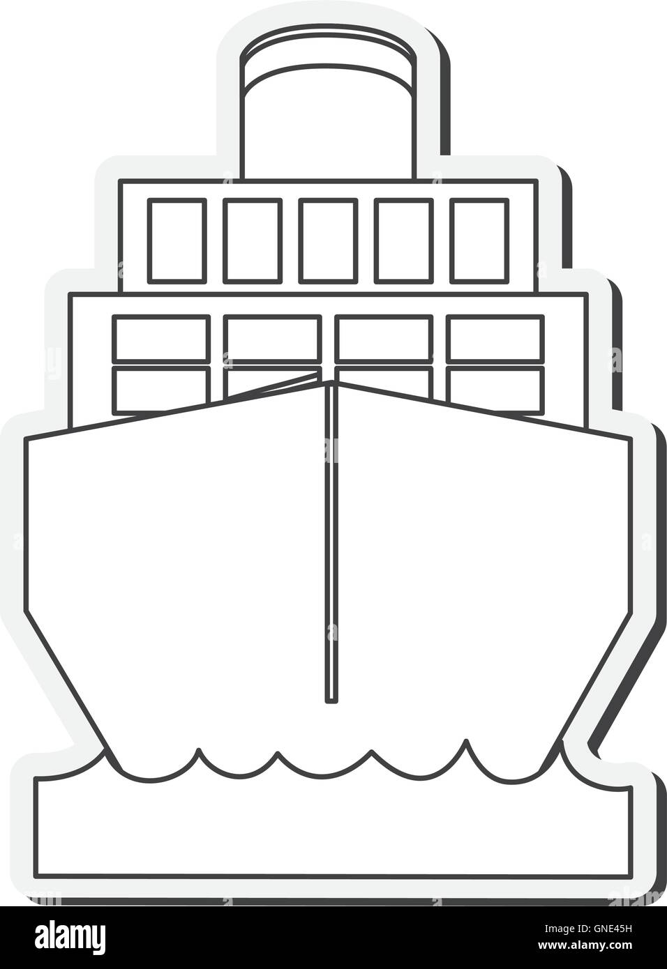 Large merchant ship container ship Stock Vector Images - Alamy