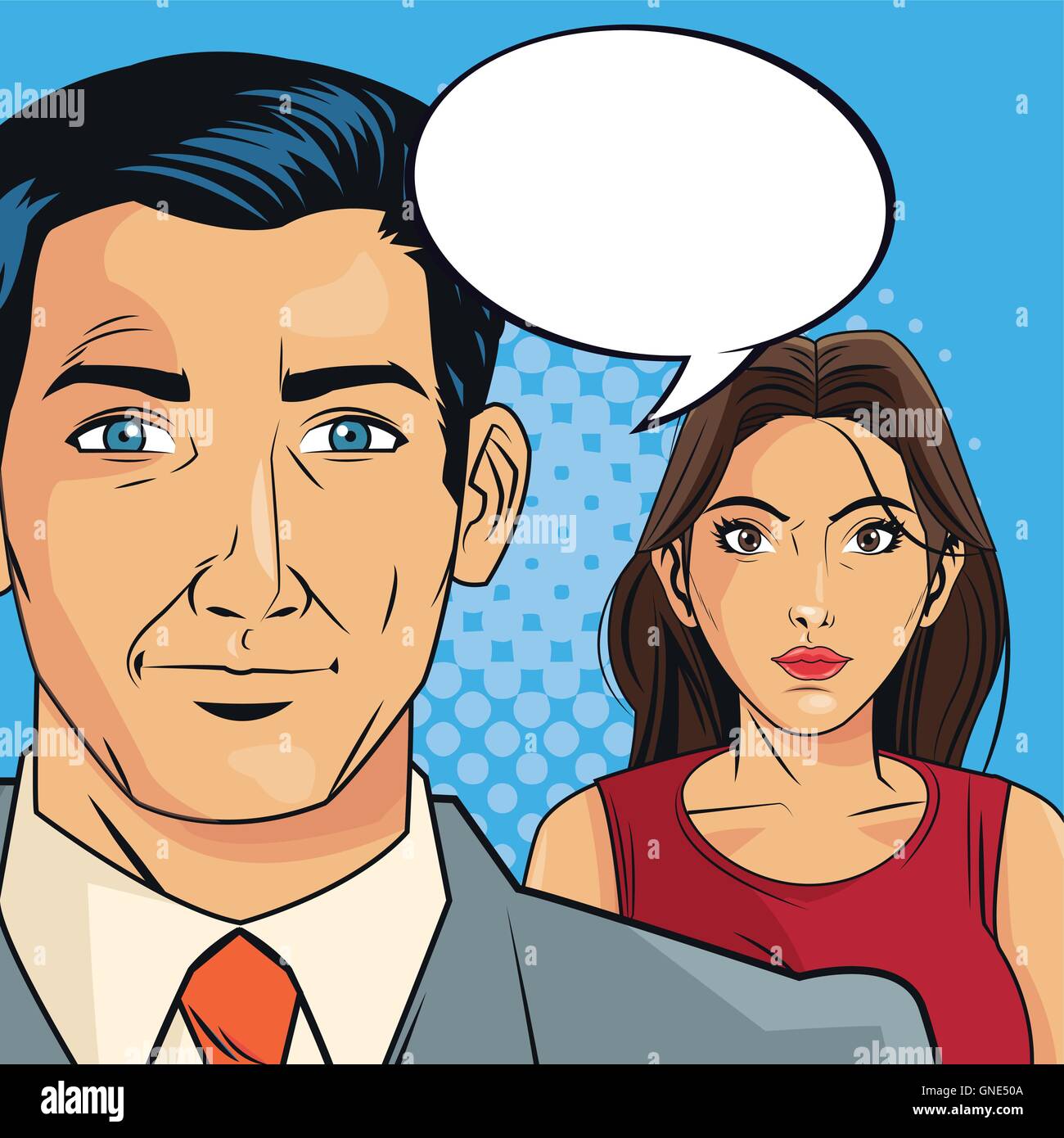 Woman And Man Pop Art Comic Design Stock Vector Image And Art Alamy