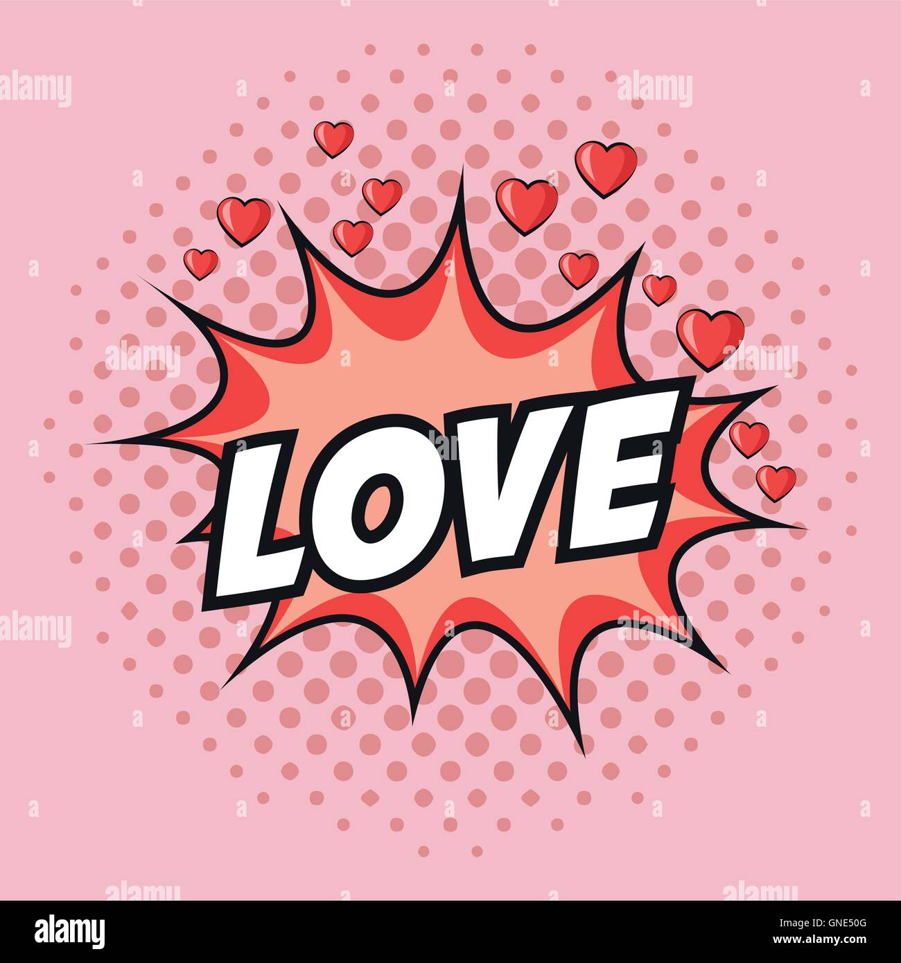 love hearts explosion pop art design Stock Vector Image & Art - Alamy
