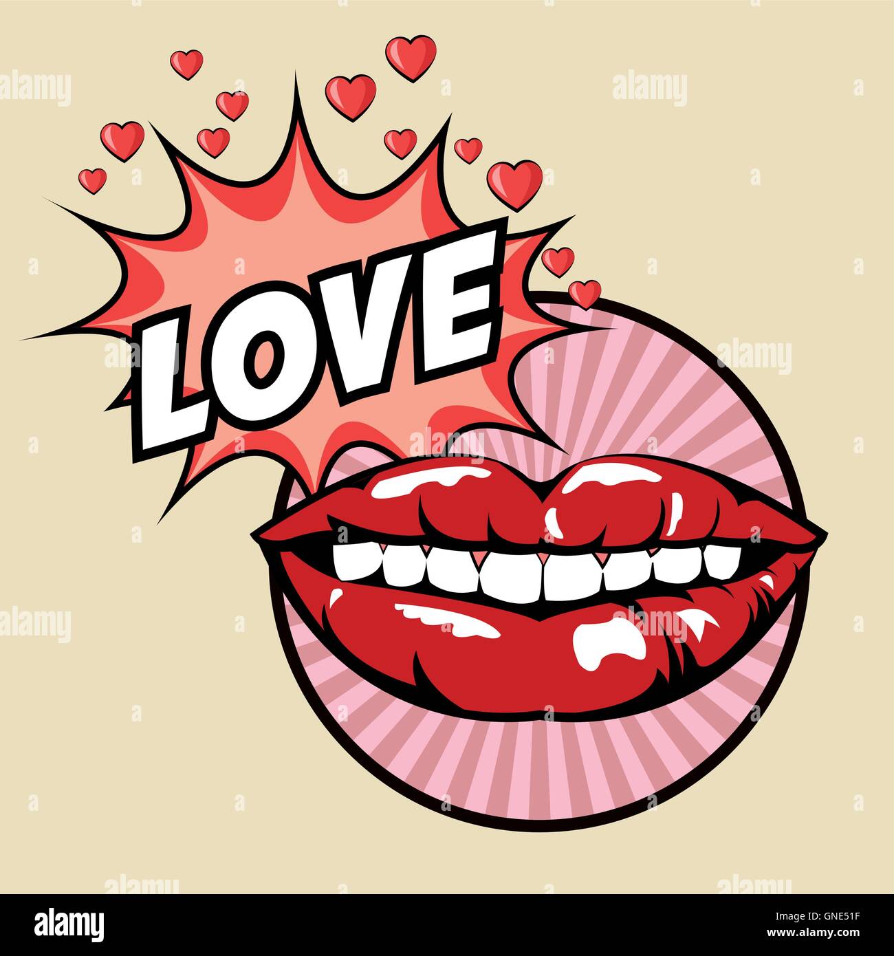 Love mouth lips explosion cartoon hi-res stock photography and images ...