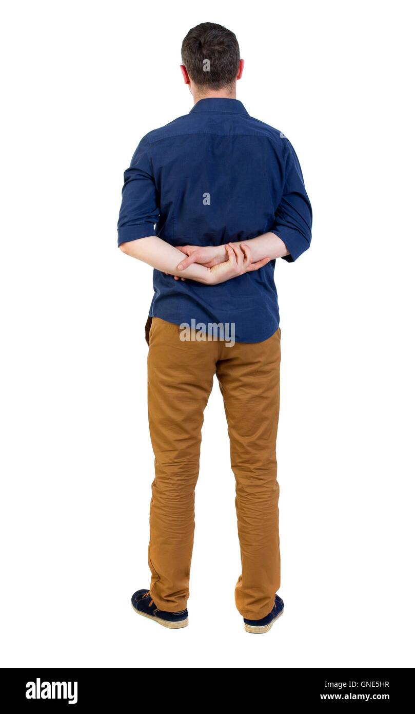 Back view of man . Standing young guy Stock Photo - Alamy