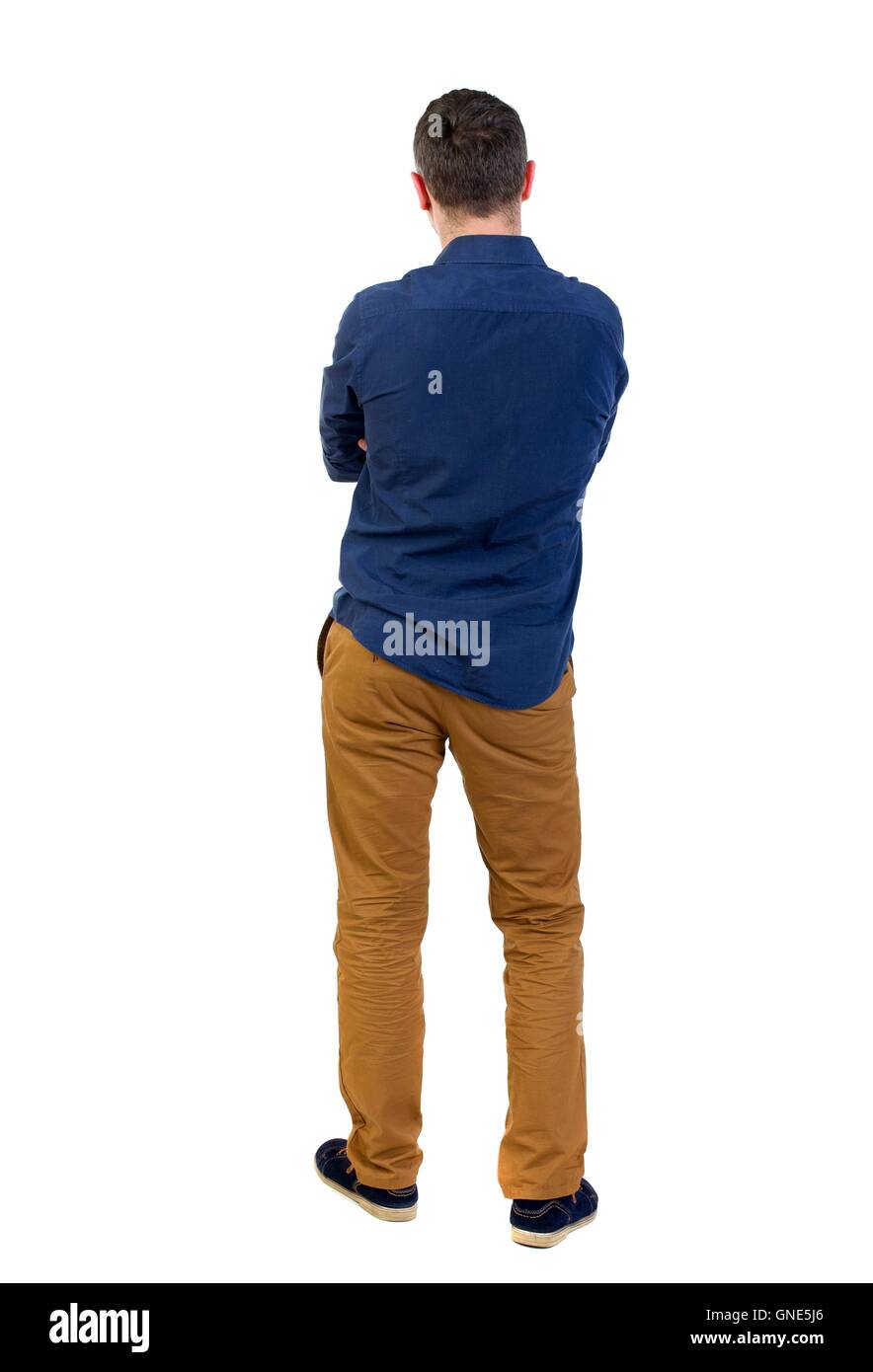Back view of man . Standing young guy Stock Photo - Alamy