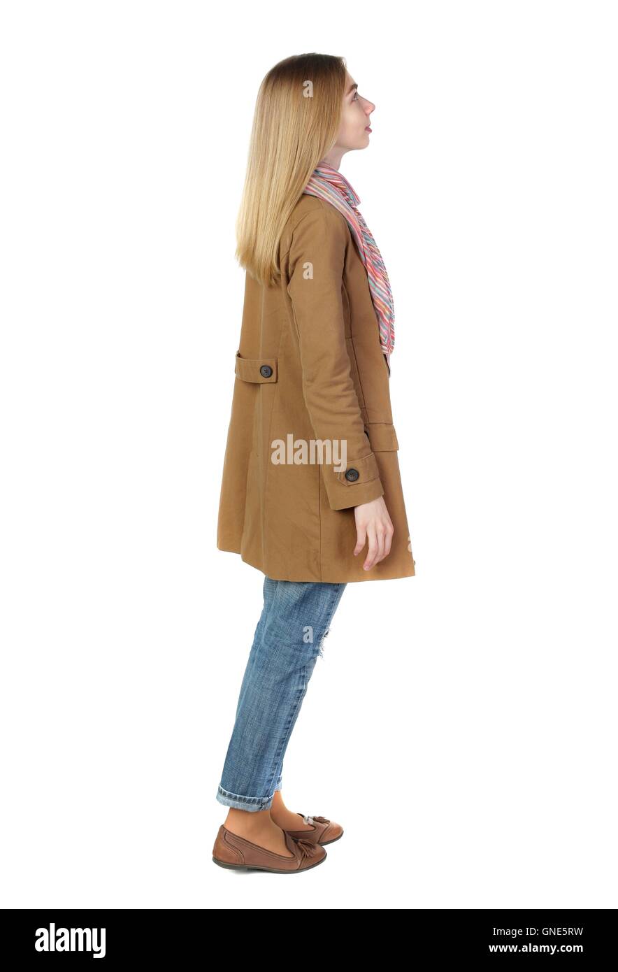 back view of standing young beautiful woman Stock Photo - Alamy