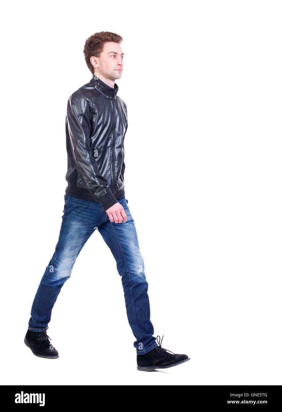 Back view of going handsome man Stock Photo - Alamy