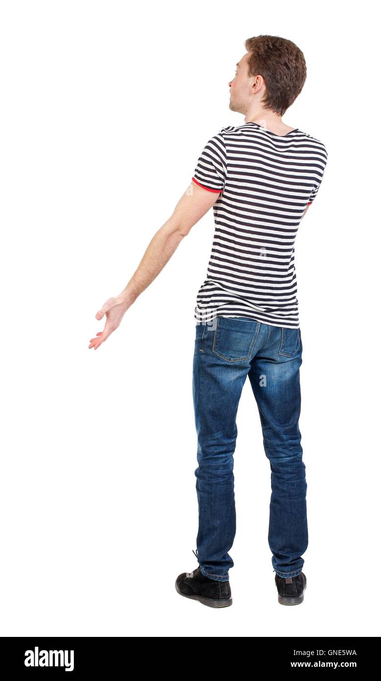Back view of man . Standing young guy Stock Photo - Alamy