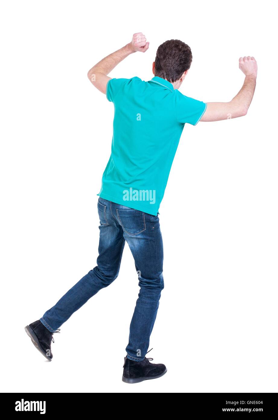 back view of dancing young man Stock Photo - Alamy