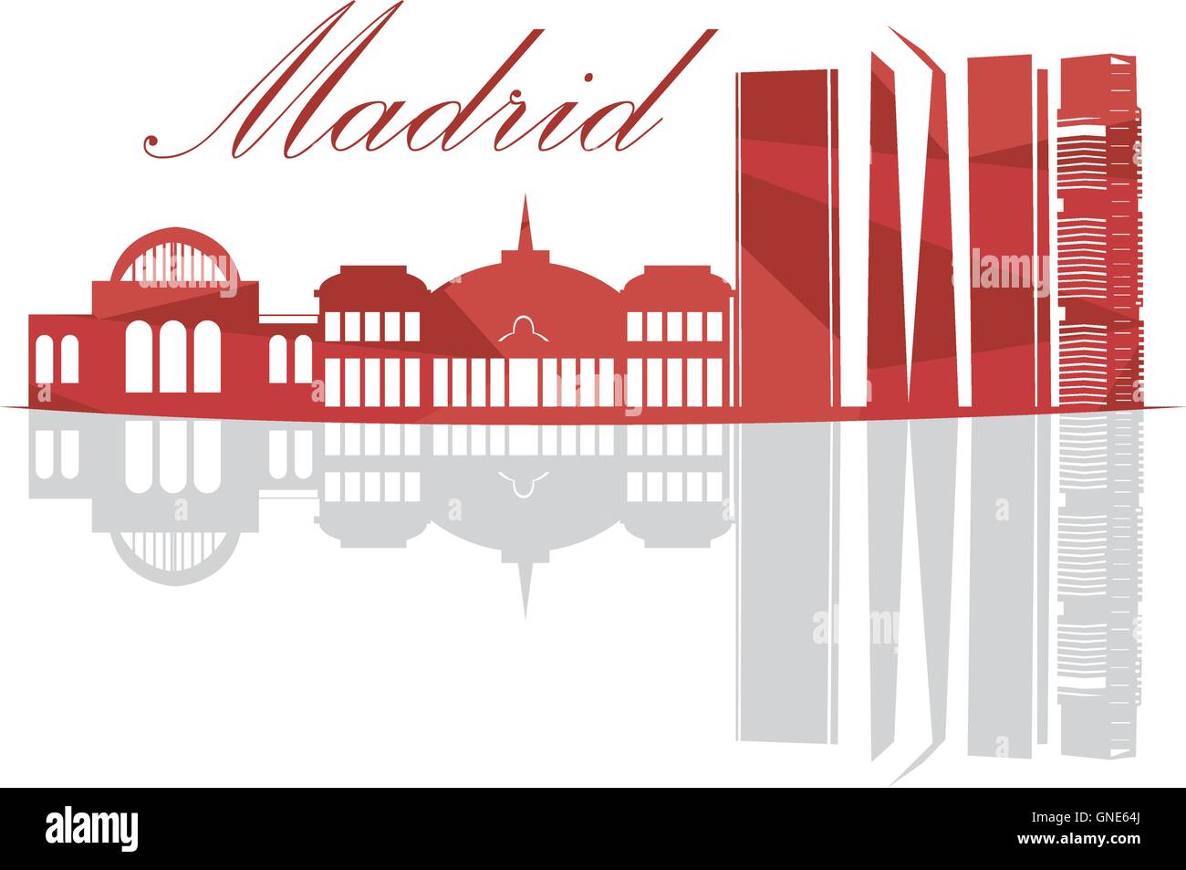 Isolated Madrid skyline on a white background, Vector illustration ...