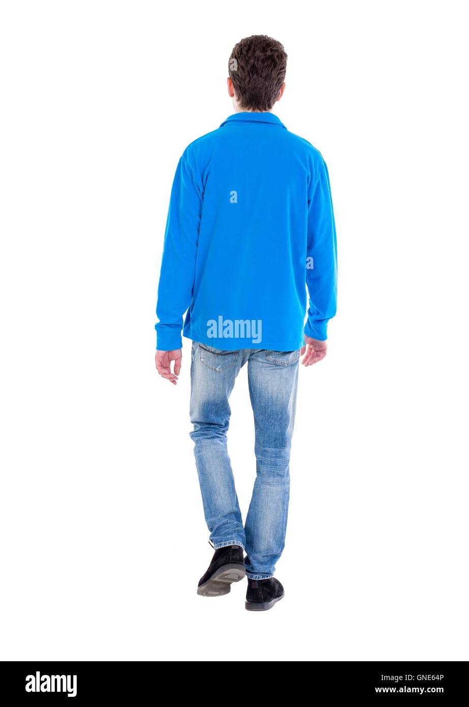 Back view of going handsome man. walking young guy Stock Photo - Alamy