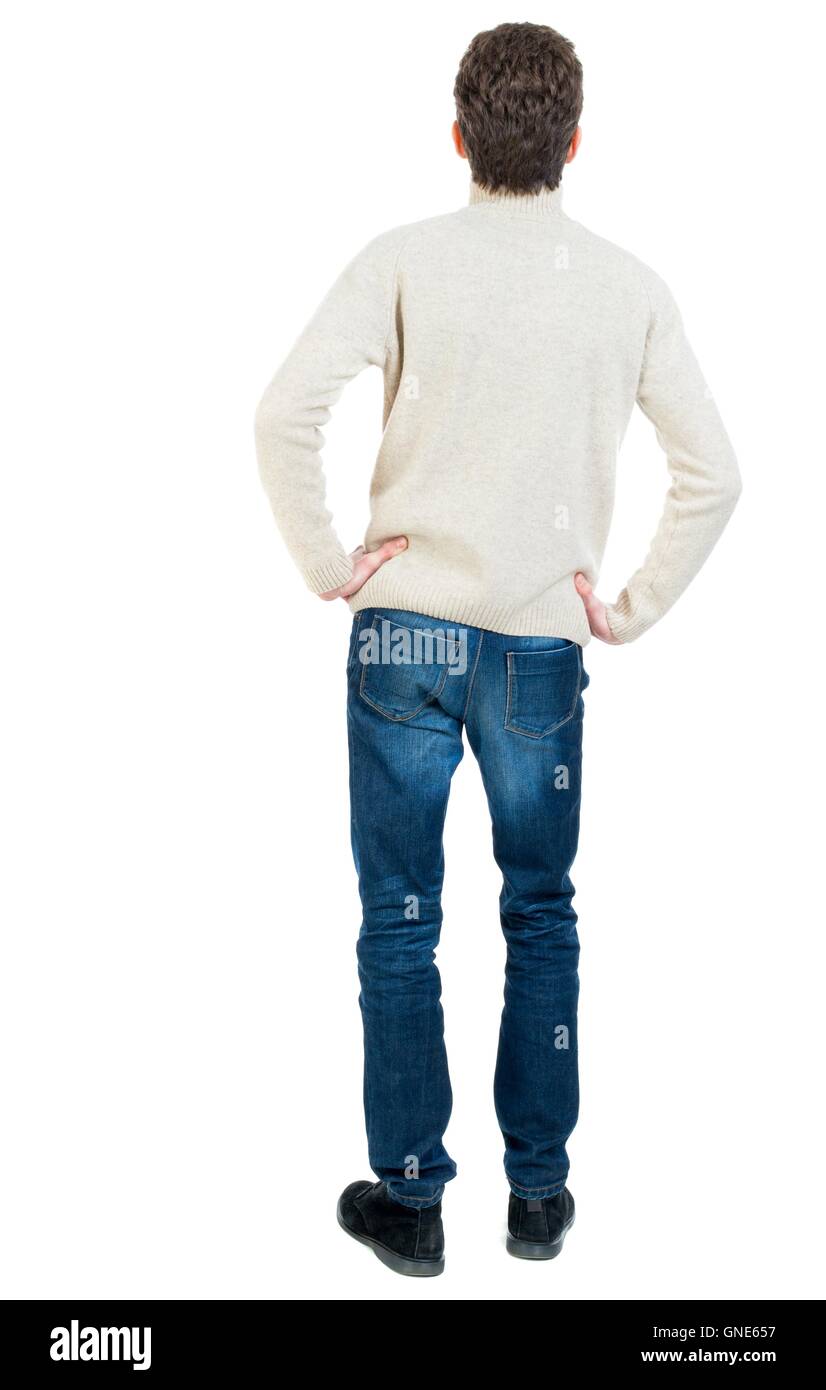Back view of man . Standing young guy Stock Photo - Alamy