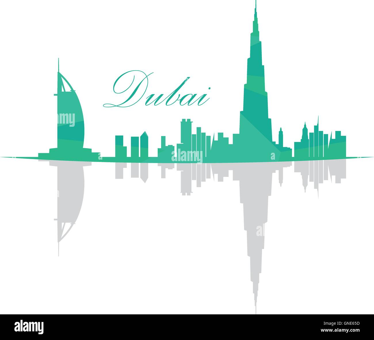 Isolated Dubai skyline on a white background, Vector illustration Stock ...