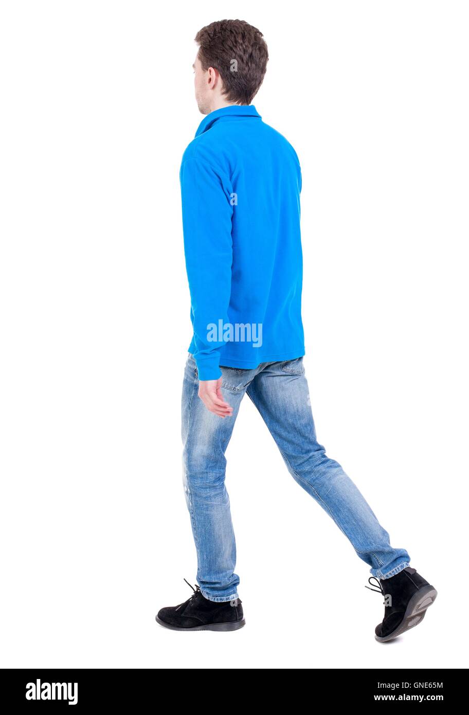 Back view of going handsome man. walking young guy Stock Photo - Alamy