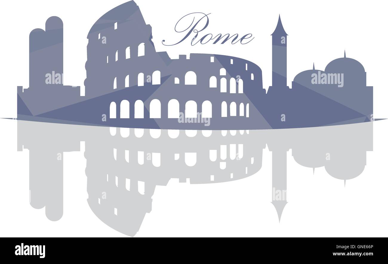 Isolated Rome skyline on a white background, Vector illustration Stock ...