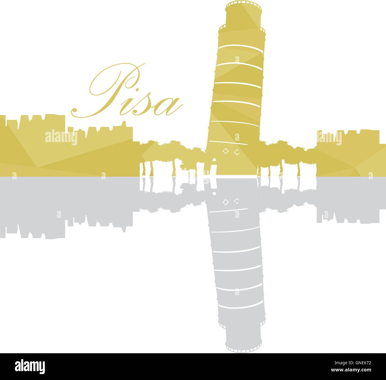 Isolated Pisa skyline on a white background, Vector illustration Stock ...