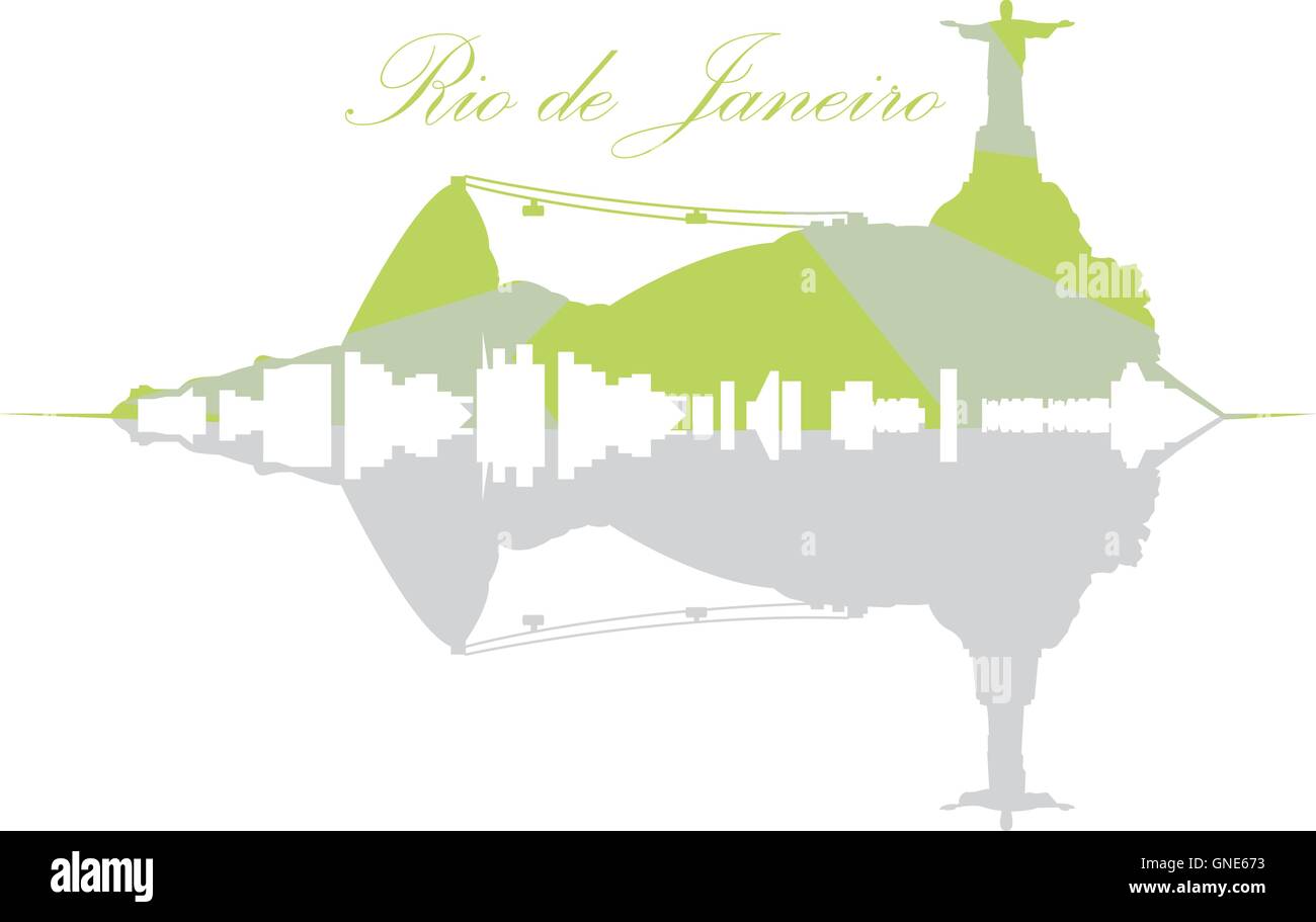 Isolated Rio de Janeiro Skyline on a white background, Vector ...