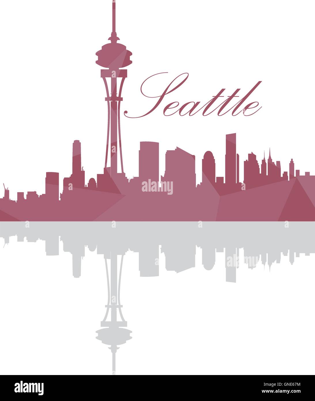 Isolated Seattle Skyline on a white background, Vector illustration ...
