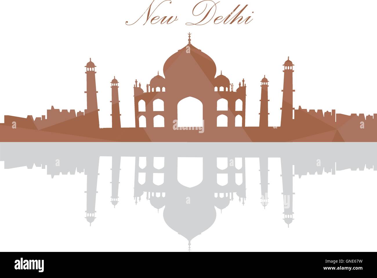 Isolated landscape of Taj mahal on a white background, Vector ...