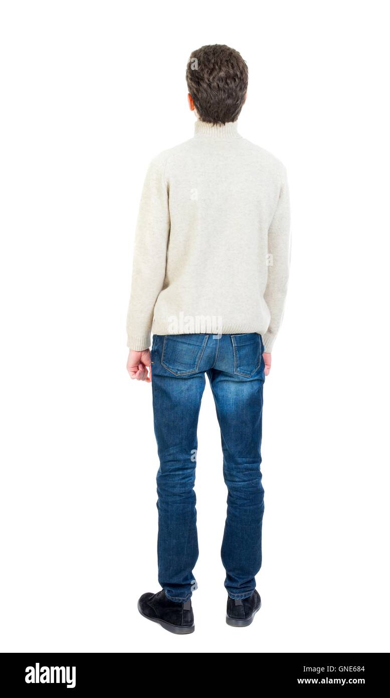 Back view of man . Standing young guy Stock Photo - Alamy