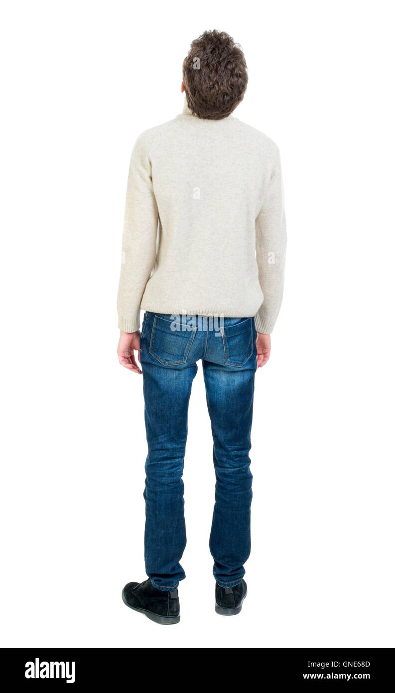 Back view of man . Standing young guy Stock Photo - Alamy