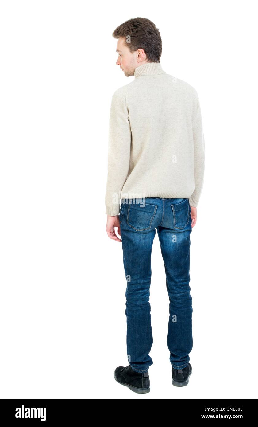 Back view of man . Standing young guy Stock Photo - Alamy