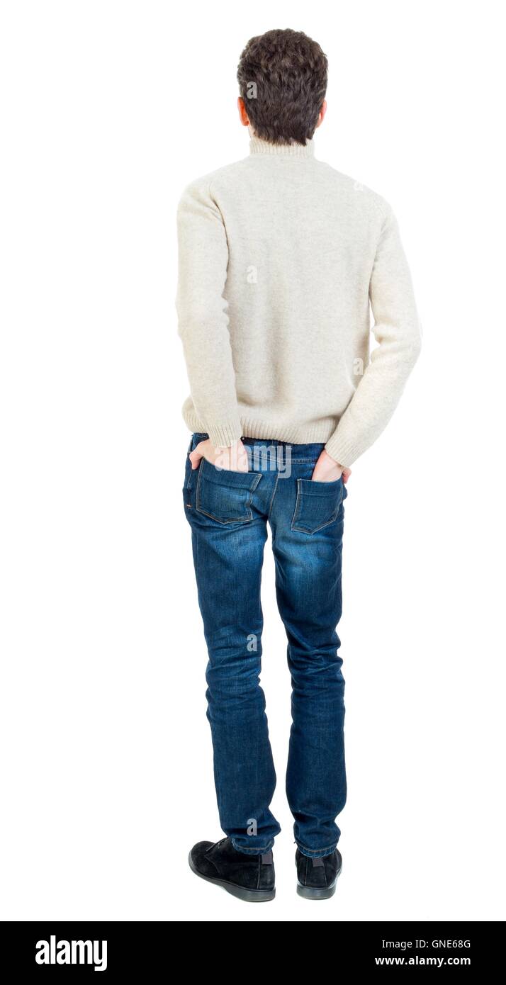 Back view of man . Standing young guy Stock Photo - Alamy