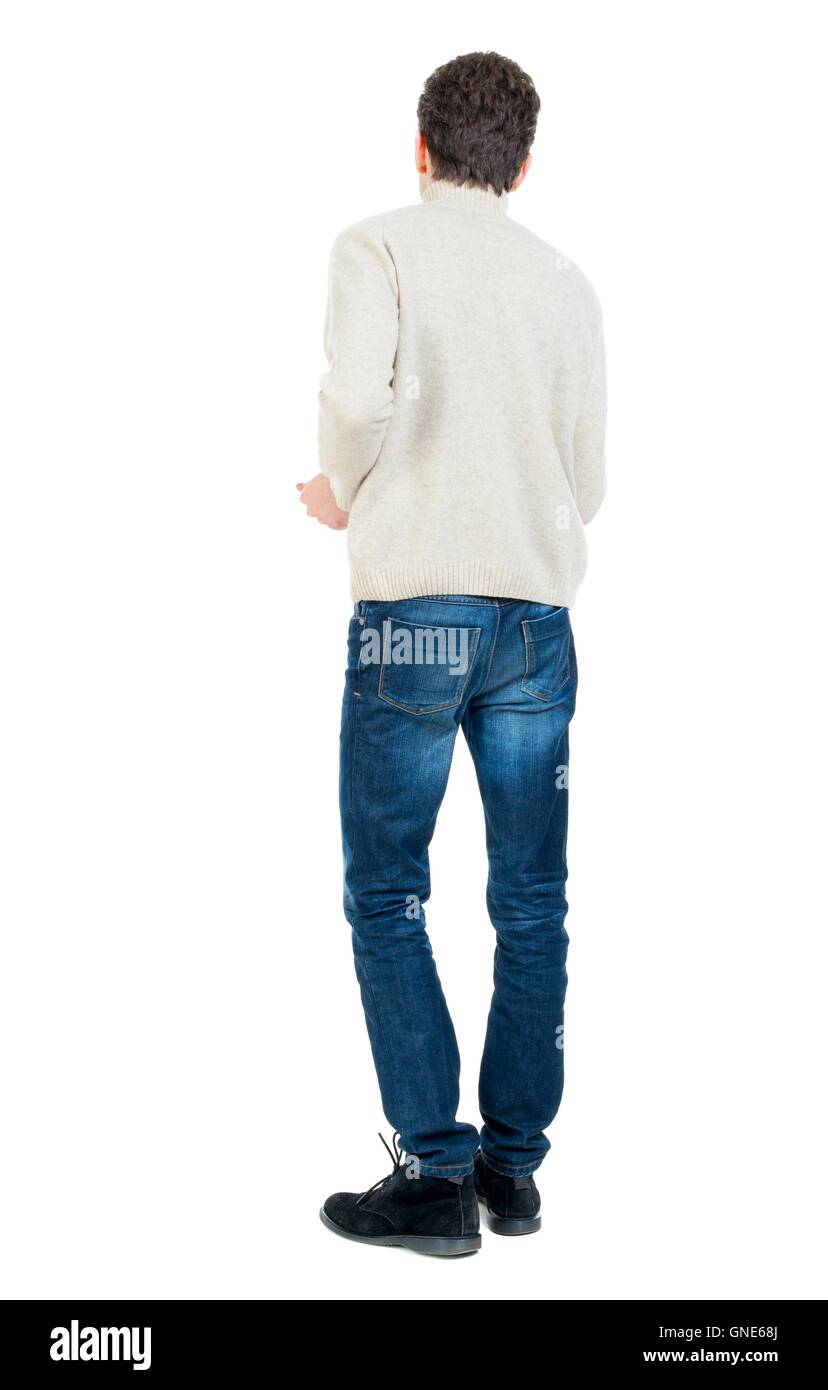 Back view of man . Standing young guy Stock Photo - Alamy