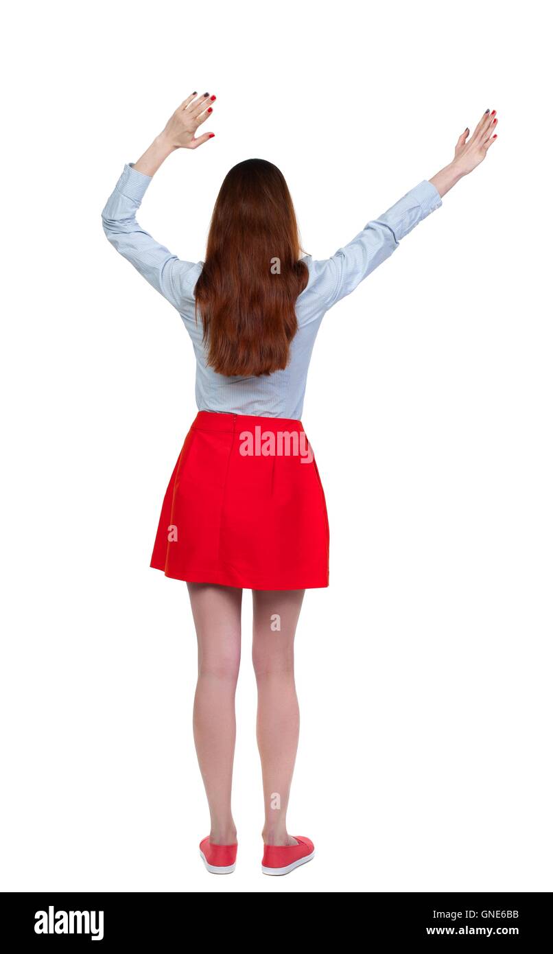 back view of dancing young beautiful woman Stock Photo - Alamy