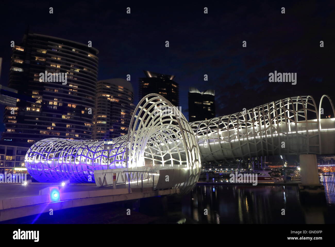 Contemporary architecture Webb Bridge in Melbourne Australia Stock ...