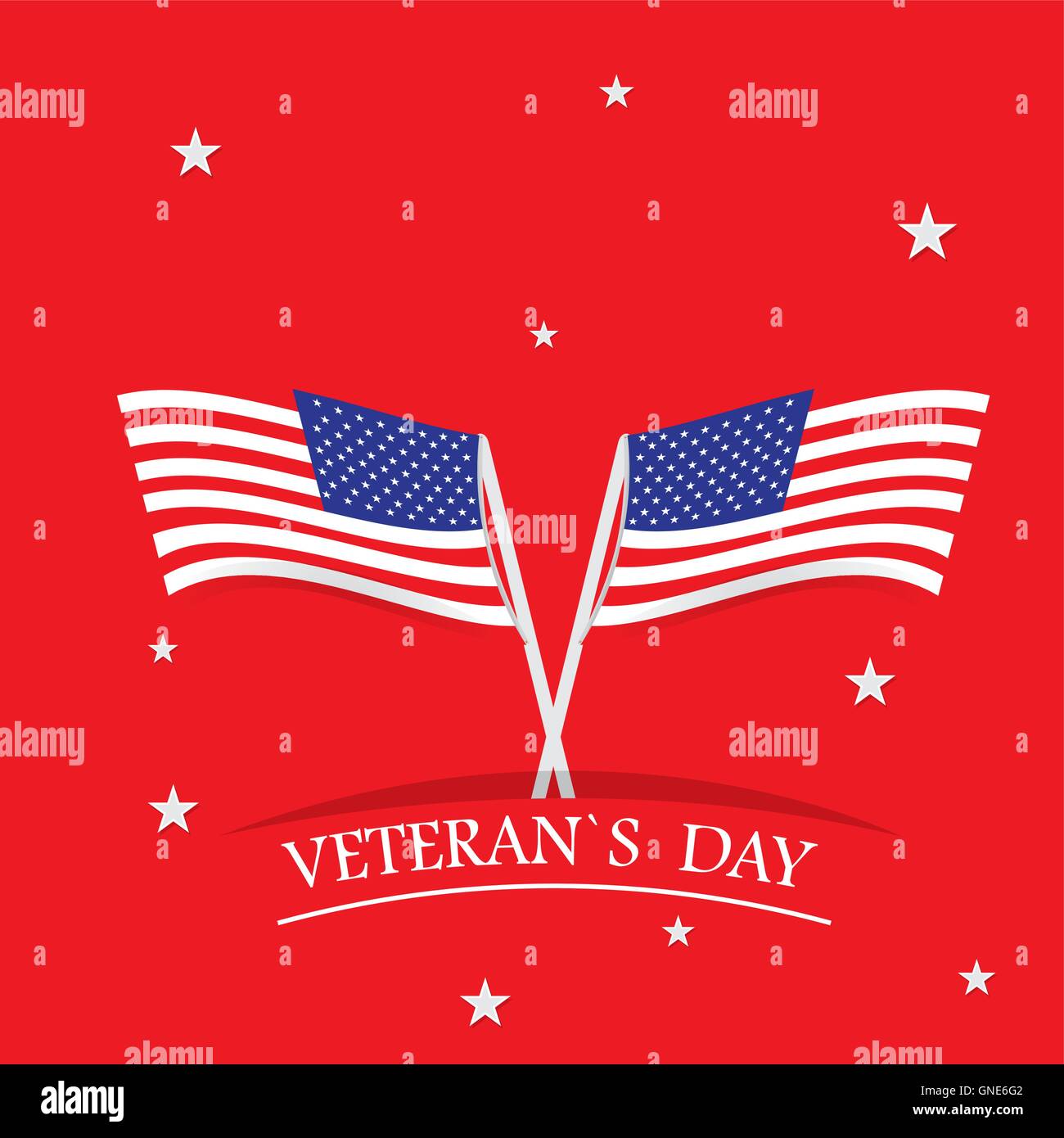 Veteran's day background with a pair of american flags, Vector ...