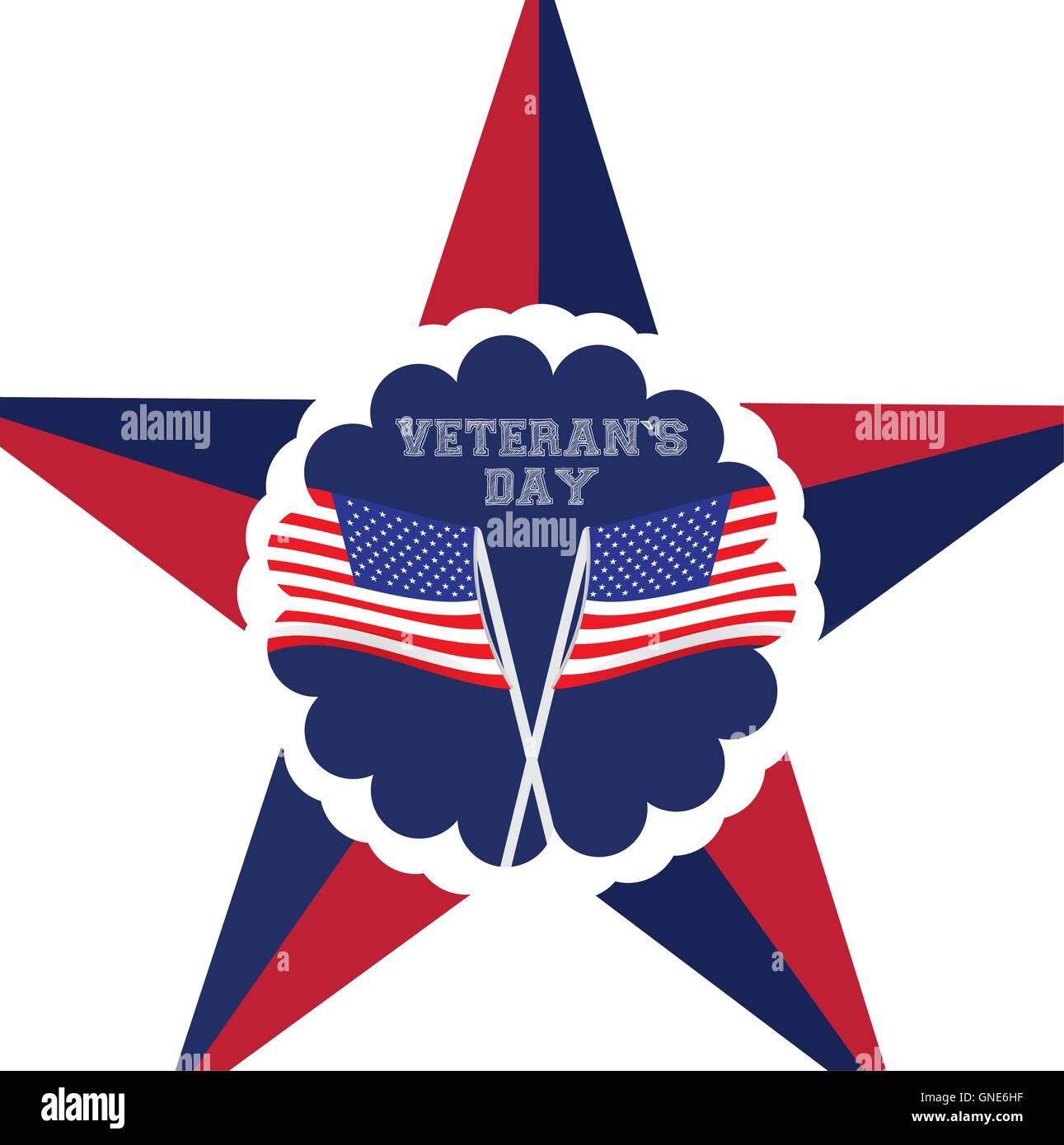 Isolated star with an american theme label for veteran's day ...