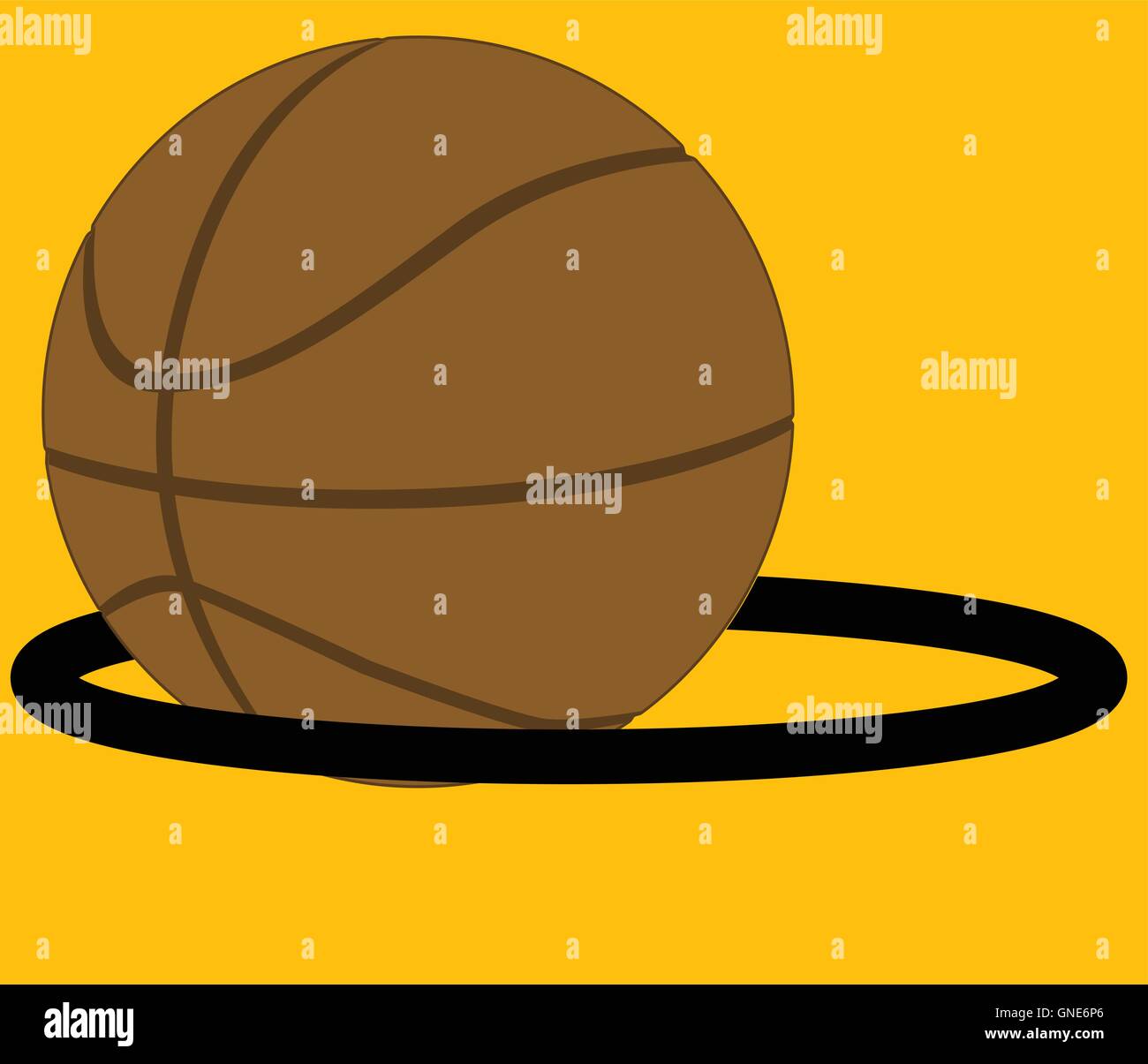 Basketball in isolation going through a hoop Stock Vector Image & Art ...