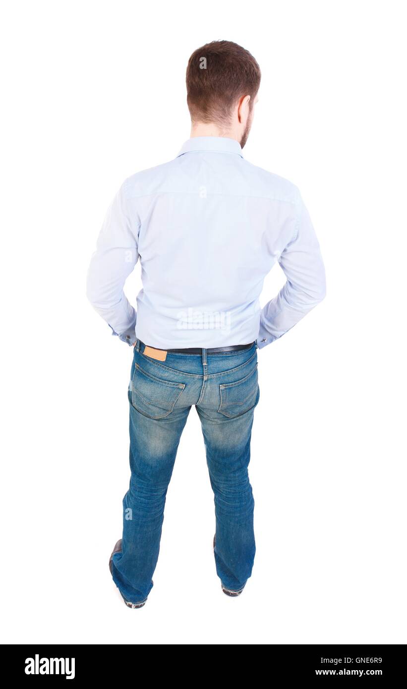 back view of Business man looks Stock Photo - Alamy