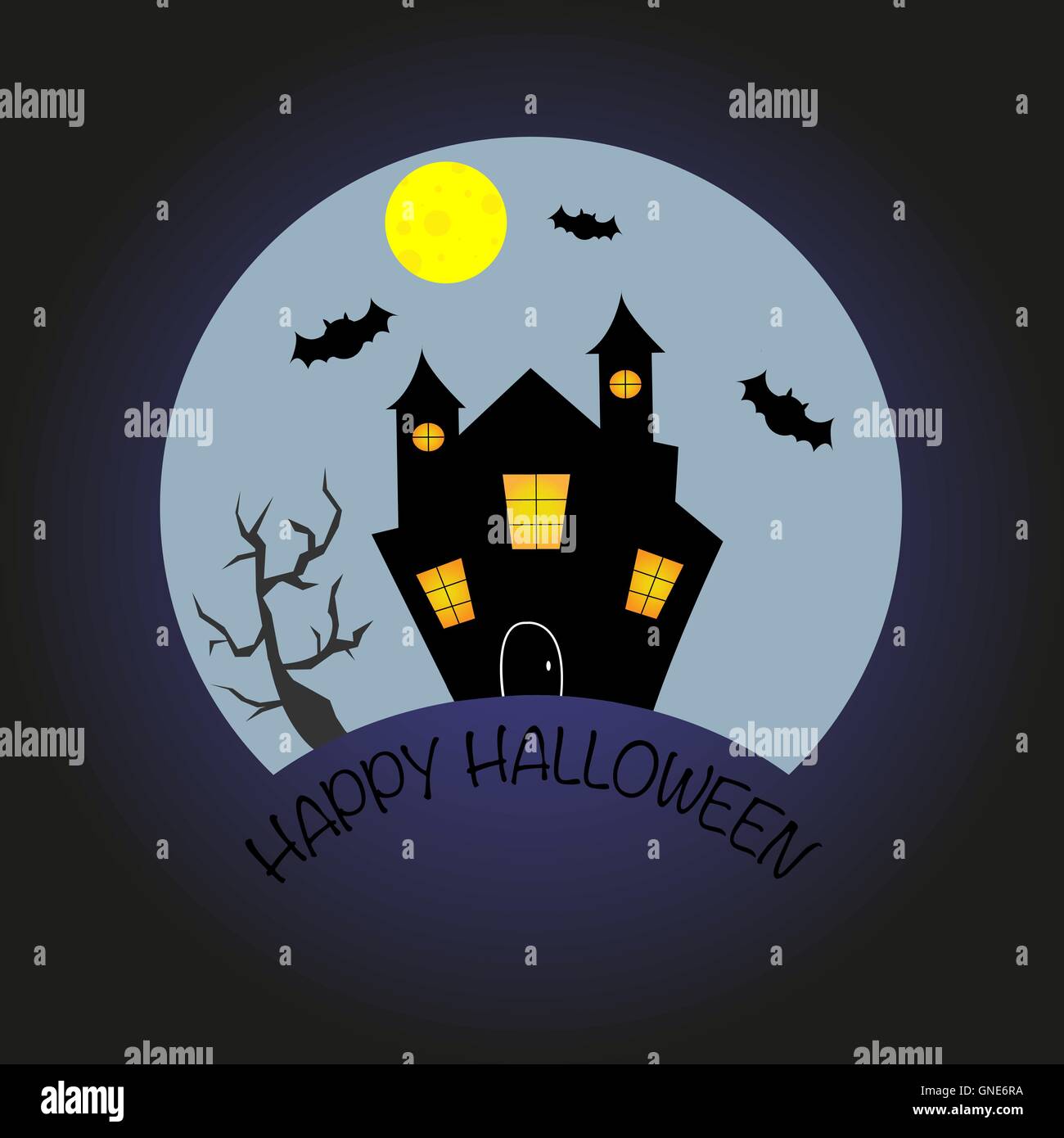 Halloween night building Stock Vector Images - Alamy
