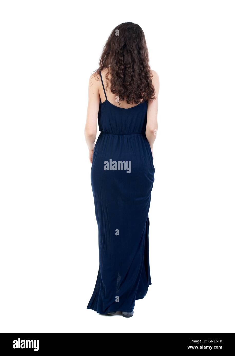 back view of standing young beautiful woman Stock Photo - Alamy