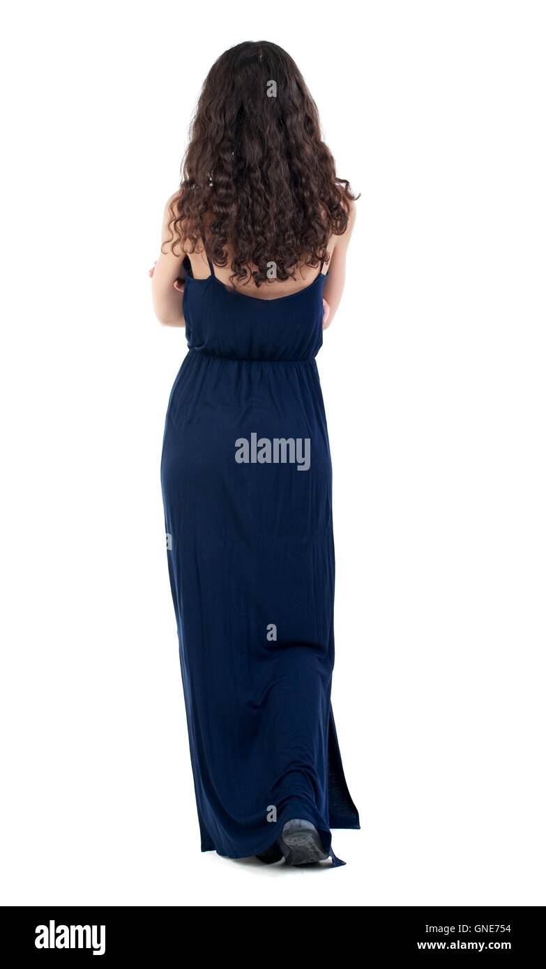 back view of standing young beautiful woman Stock Photo - Alamy
