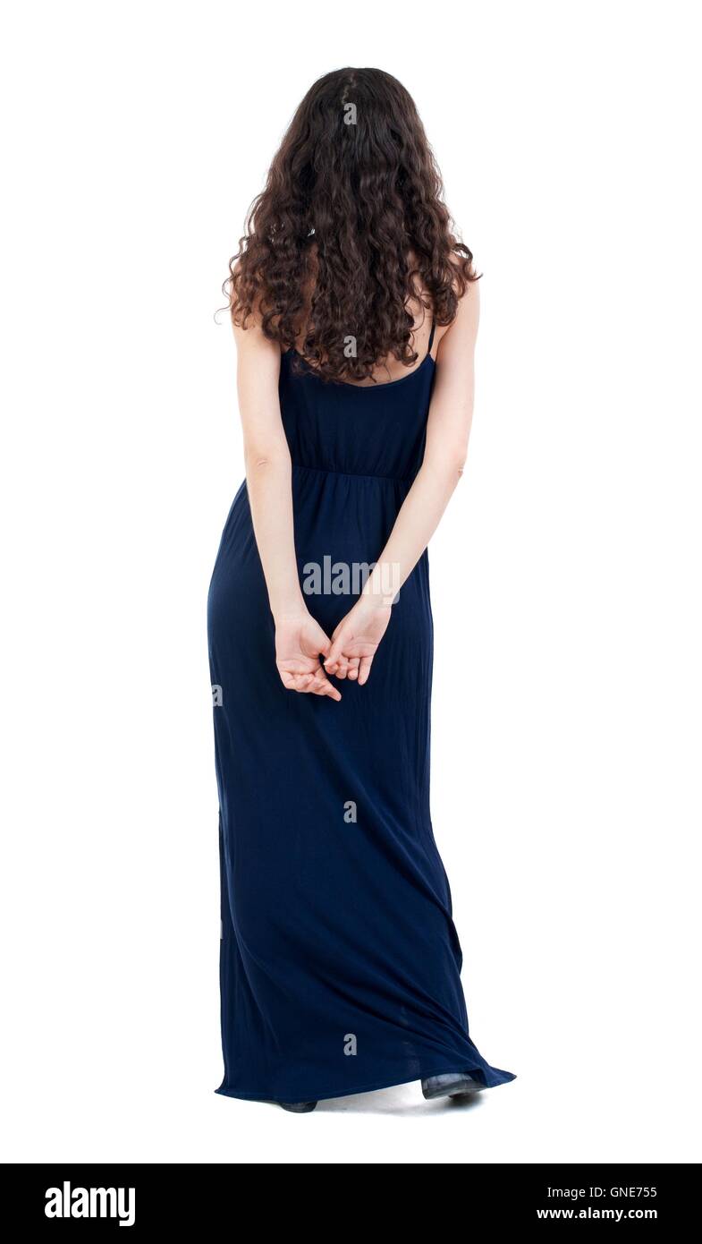 back view of standing young beautiful woman Stock Photo - Alamy