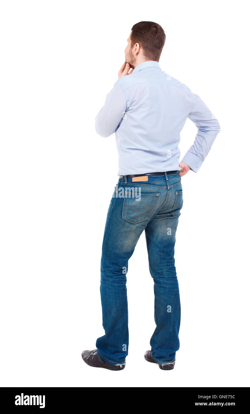 Back view of man . Standing young guy Stock Photo - Alamy