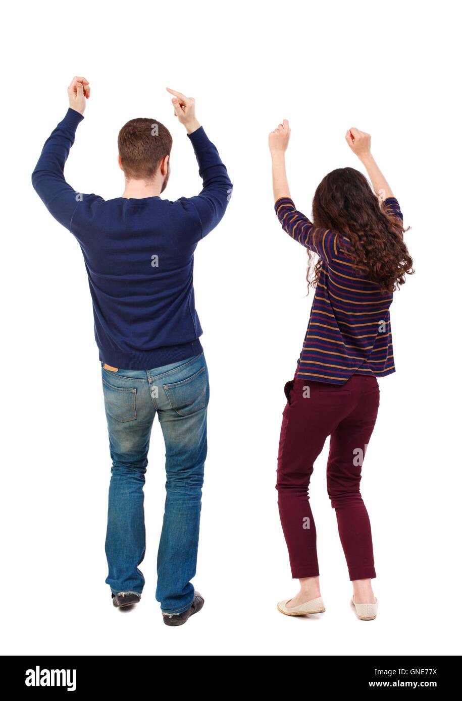 Back view of dancing young couple. Dance party Stock Photo - Alamy