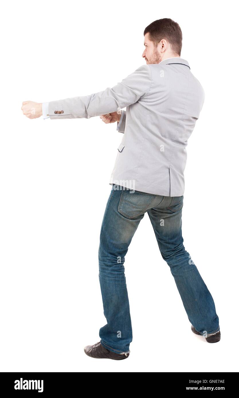 Rear view from behind back side Cut Out Stock Images & Pictures - Alamy