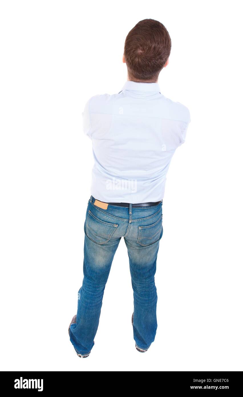 back view of Business man looks Stock Photo - Alamy
