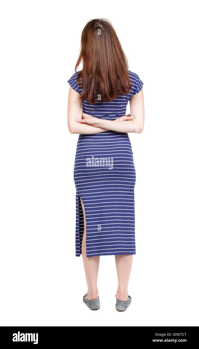 back view of standing young beautiful woman Stock Photo - Alamy