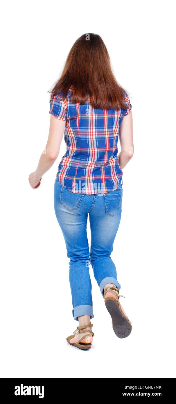 back view of running woman Stock Photo - Alamy