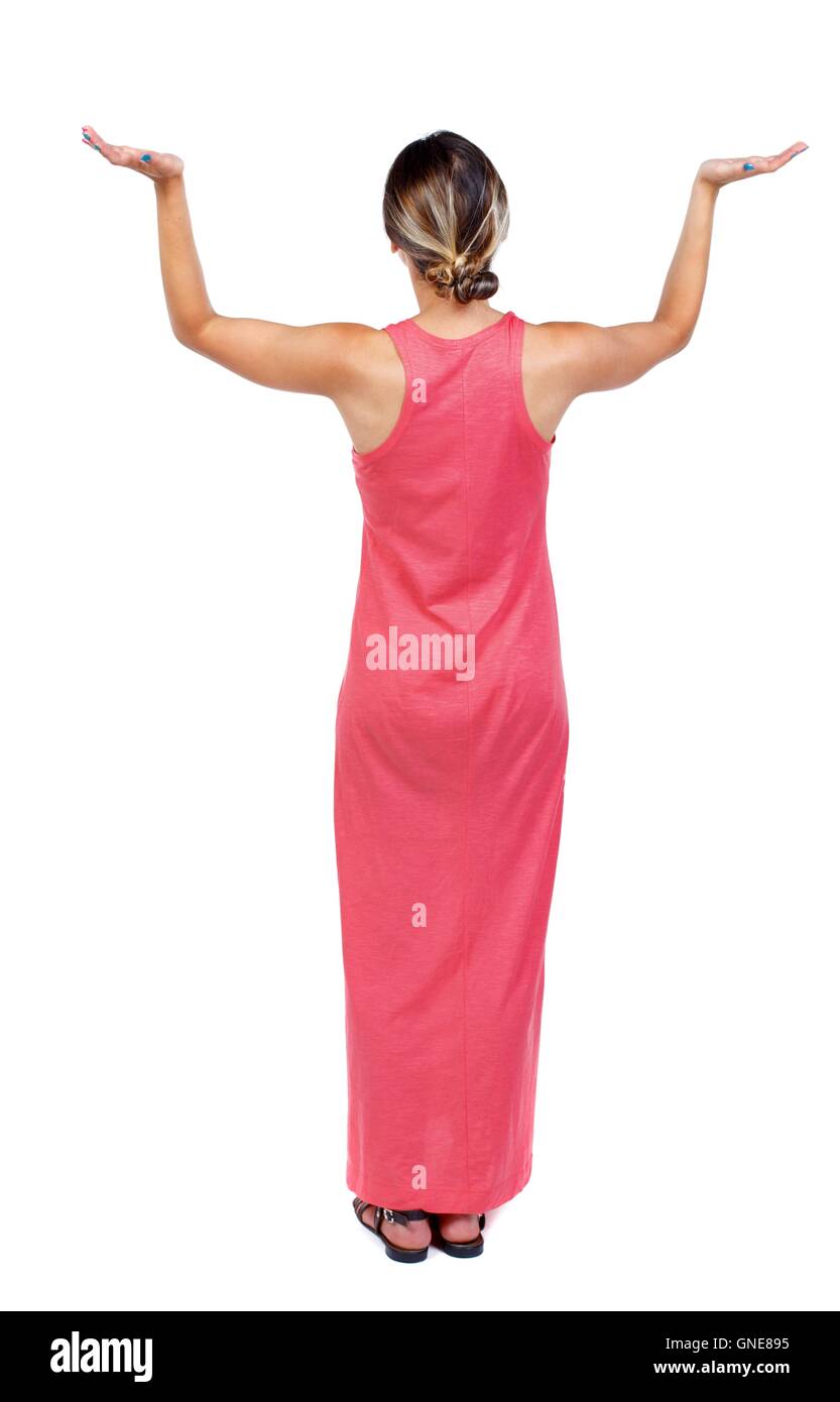 back view of dancing young beautiful woman Stock Photo - Alamy