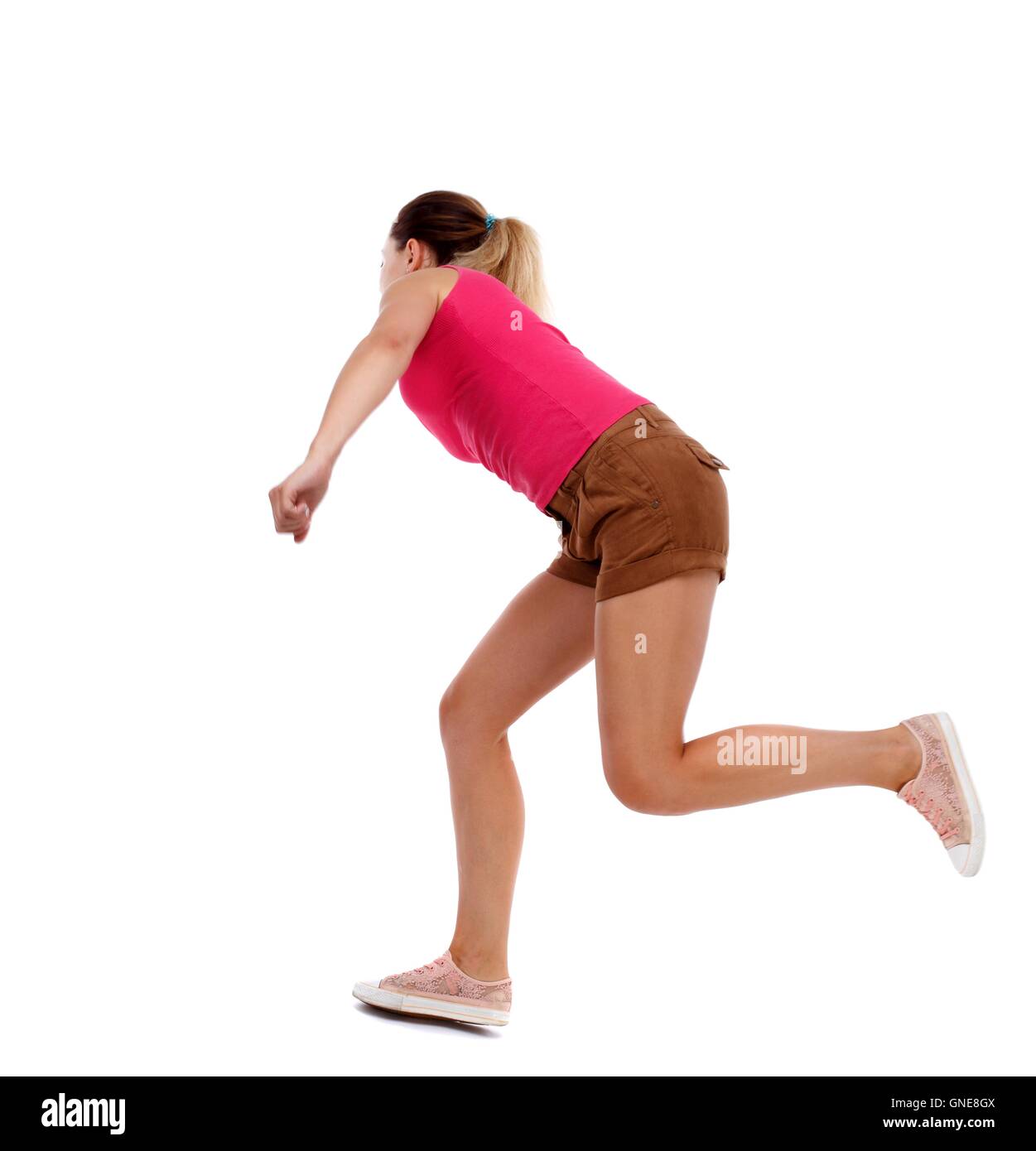 side view woman start position Stock Photo - Alamy