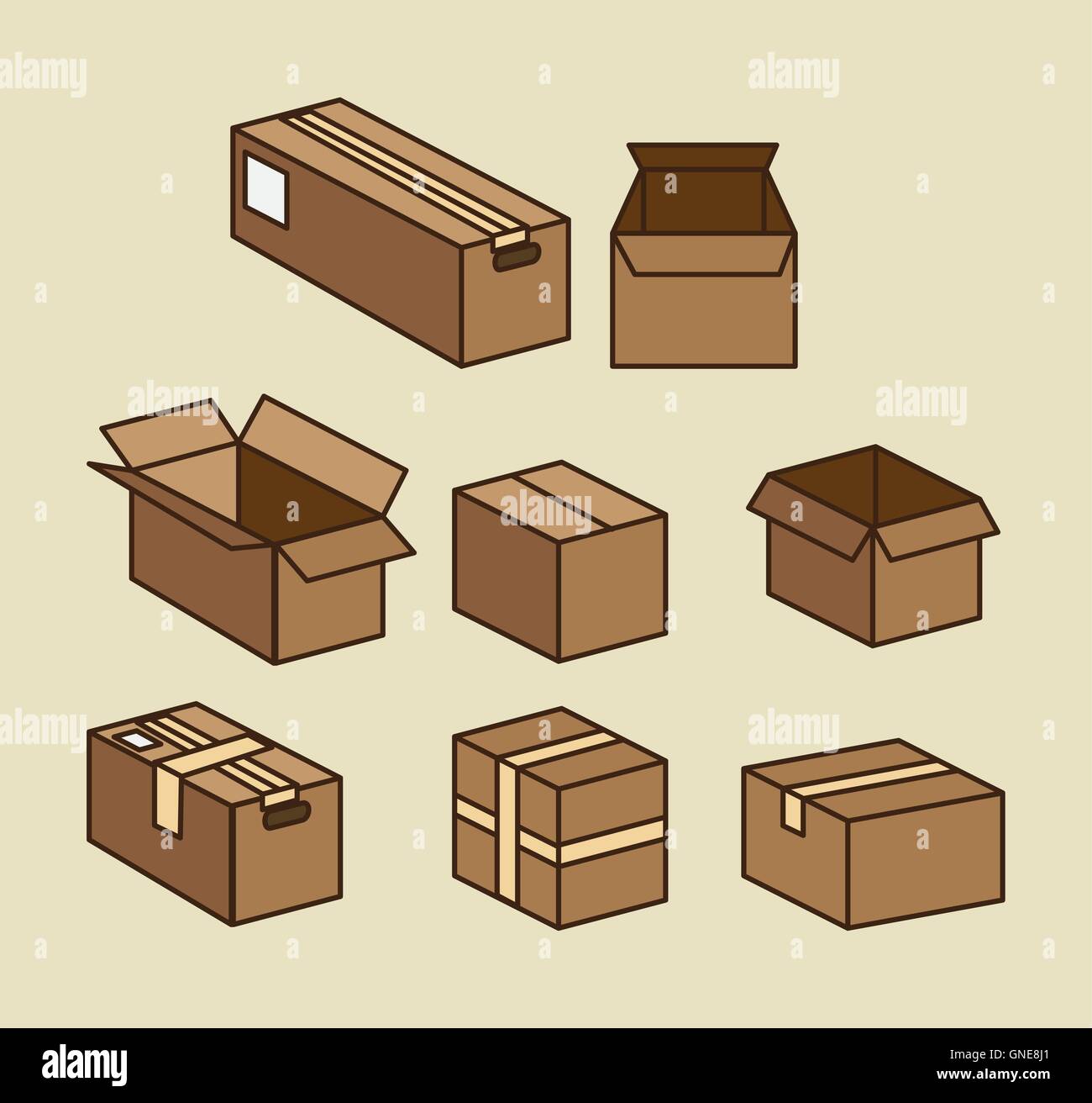 boxes carton packing delivery service Stock Vector Image & Art - Alamy