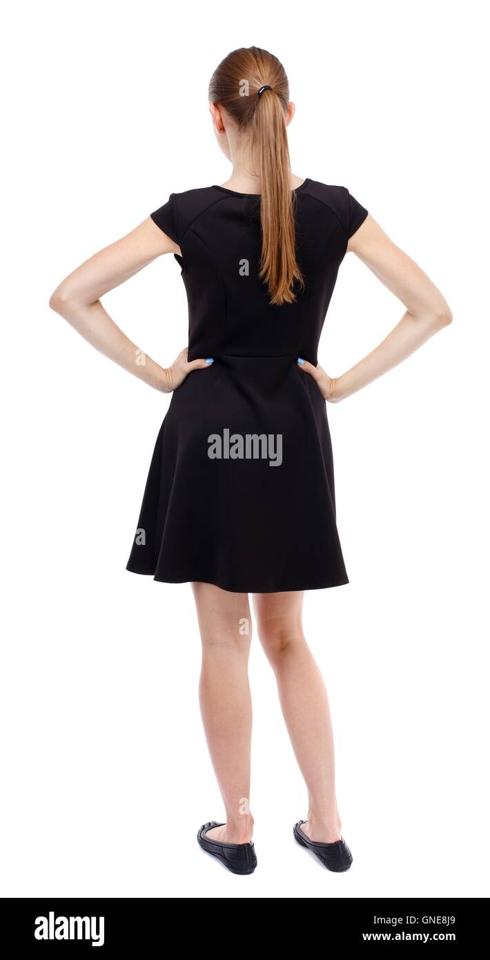 back view of standing young beautiful woman Stock Photo - Alamy