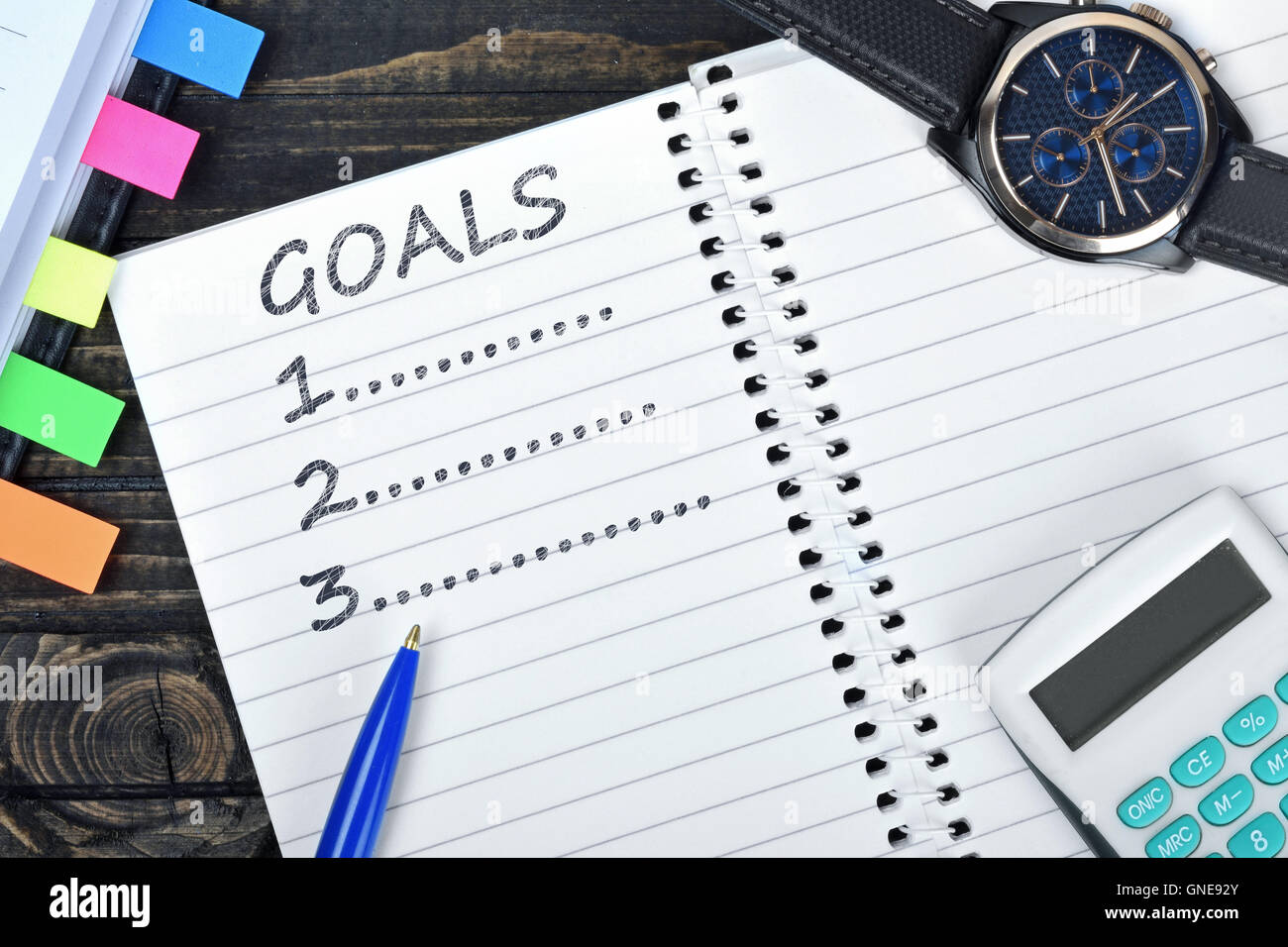 Goals list on notepad hi-res stock photography and images - Alamy